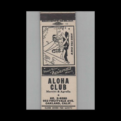 Matchbook Cover Aloha Club Oakland CA | eBay