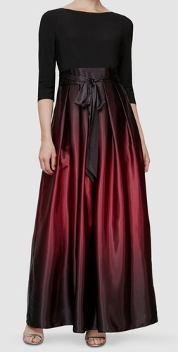 SLNY Women's Black 3/4-Sleeve Ombré Gown Dress Size 6 for sale online ...