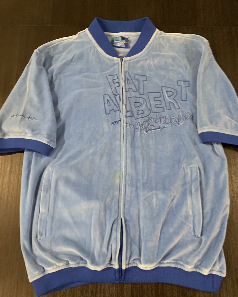 FUBU VTG Platinum Fat Albert Velour Short Sleeve Zipper Jacket Youth ...