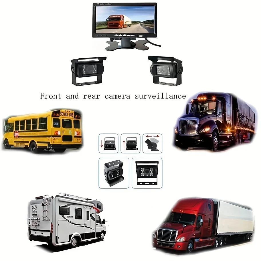 7" Car Rear View Monitor With Two Heavy Duty CCD Color Rear View ...