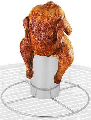 BARBECUE BBQ BEER CAN CHICKEN ROASTER VERTICAL CHICKEN GRILL COOK STAND ...