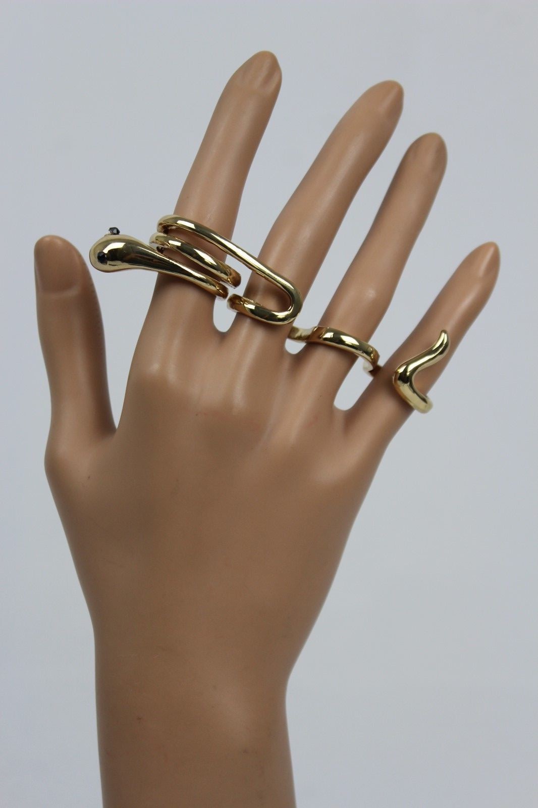 Women Shiny Gold Color Metal Ring Fashion Jewelry Going Out Snake Wrap ...