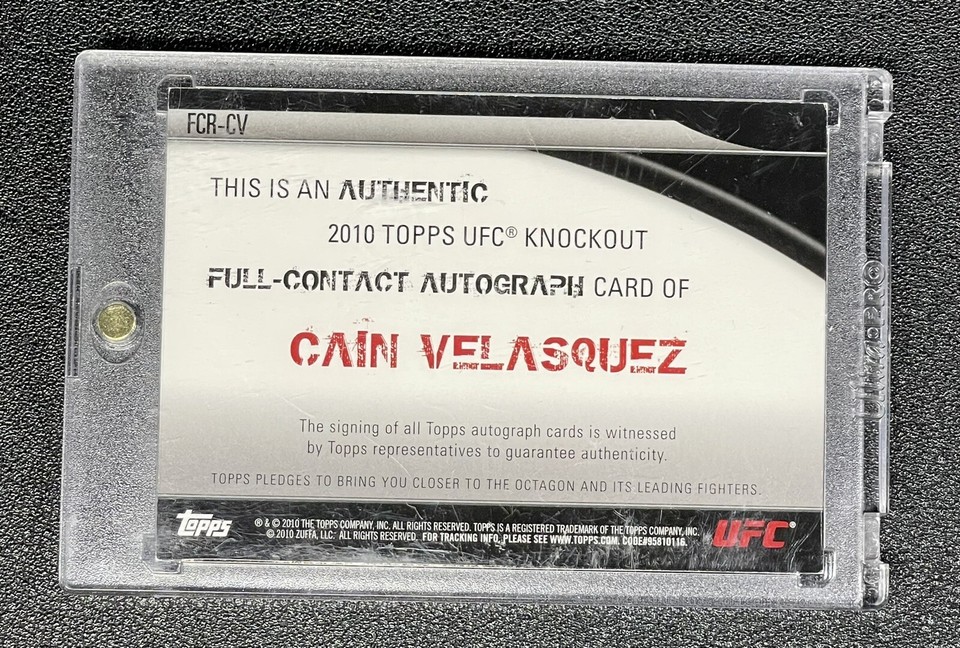 2010 TOPPS UFC KNOCKOUT CAIN VELASQUEZ FULL CONTACT ON CARD AUTO ...