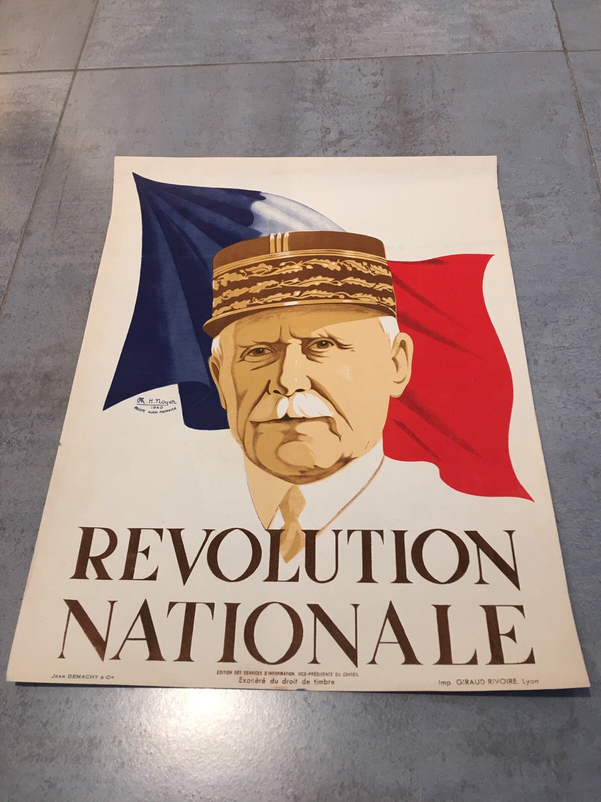 Affiche originale MARÉCHAL PÉTAIN 1940 Révolution Nationale PROPAGANDE ...