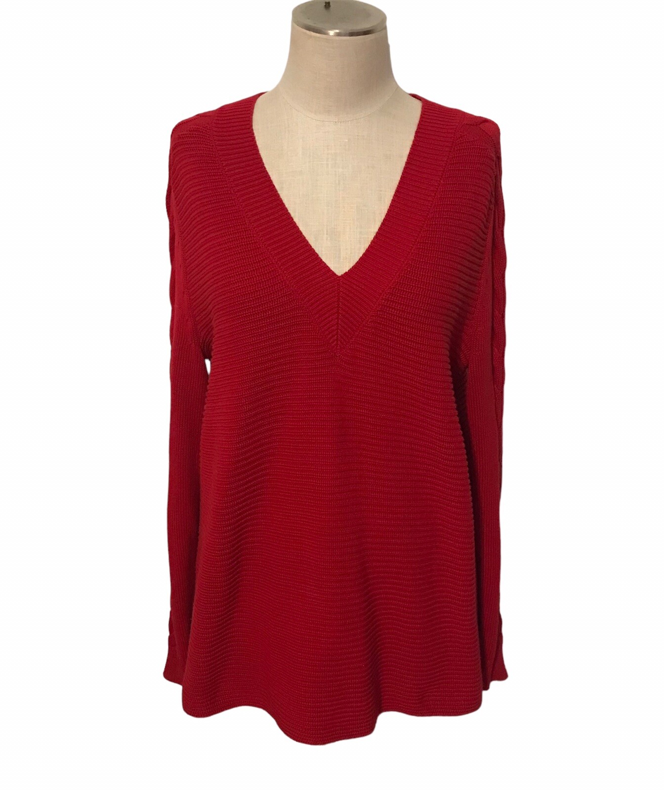 Cabi Standout Sweater Long Line Pullover Cable Chunky… - Gem