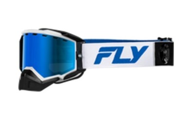 FLY RACING ZONE SNOW GOGGLE POLARIZED WHITE/BLUE W/DARK BLUE MIRROR ...