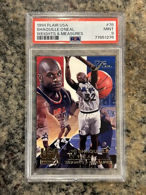 PSA 9 1994 Flair USA Basketball #78 Shaquille O'Neal MAGIC/Weights ...