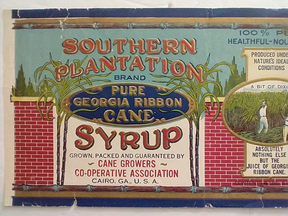 Vintage 1920's SOUTHERN PLANTATION Brand Cario Georgia Syrup Can ...