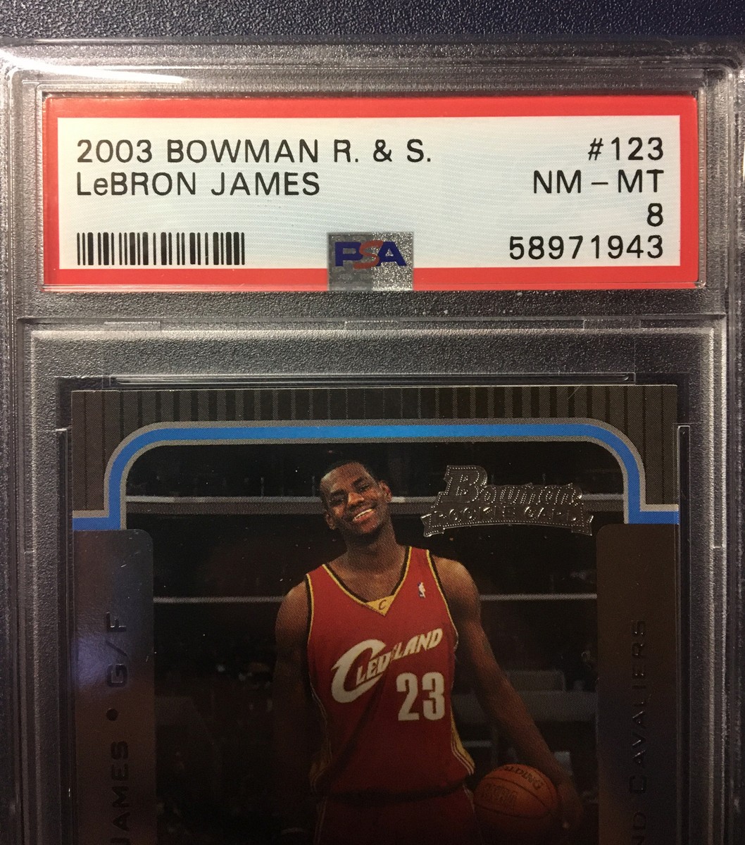 2003-04 Bowman R & S #123 LeBron James RC Rookie PSA 8 NM-MT 2003-04 Bowman R & S #123 LeBron James RC Rookie PSA 8 NM-MT