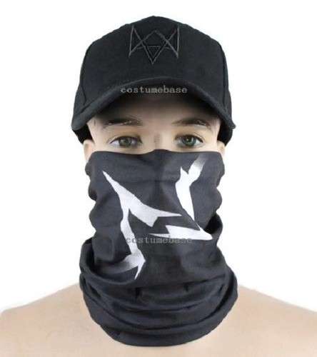 WATCH DOGS COSTUME Trench Coat Mask Cap SET of 3 watchdogs Aiden Pearce ...