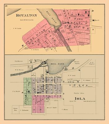 Historic City Map - Royalton Iola Wisconsin - Foote 1889 - 23 x 26.19 ...