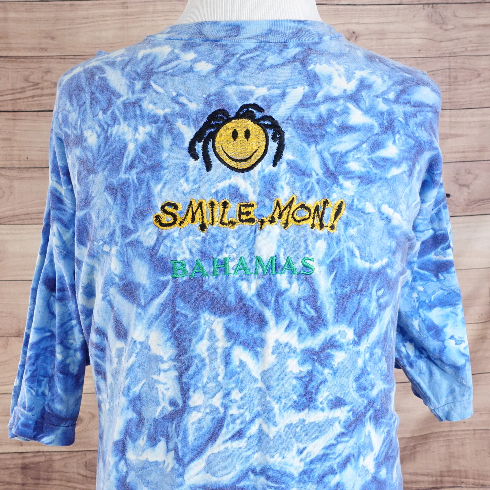 VINTAGE SMILE MON BAHAMAS RASTA TIE-DYE SINGLE STITCH… - Gem