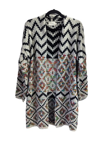 Dreamers Open Front Long Cardigan Sweater Womens Southwestern Aztec ...