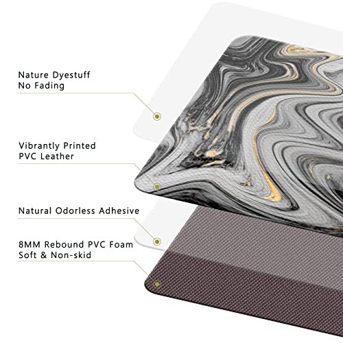 2-Piece Kitchen Runner Rug Set - 17" W x 29" L + 17" W x47" L Black ...