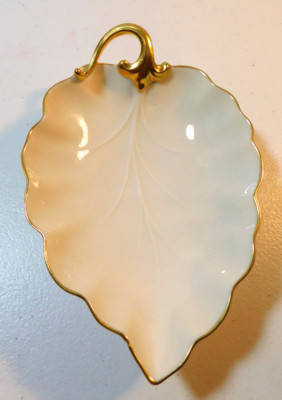 LENOX WOODLEAF COLLECTION GOLD LEAF SHAPED DISH 7 1/2" MADE IN U.S.A ...