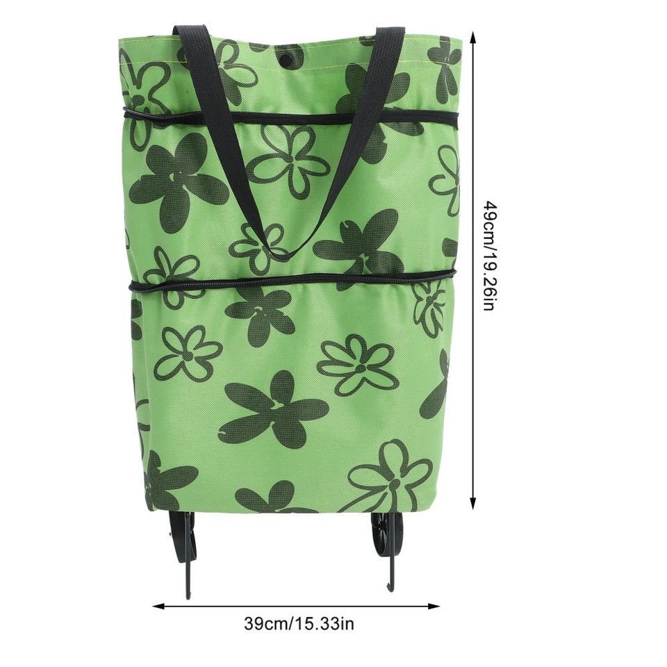 Reusable Grocery Bags with Wheels Hand-pulled Folding Shopping Cart ...