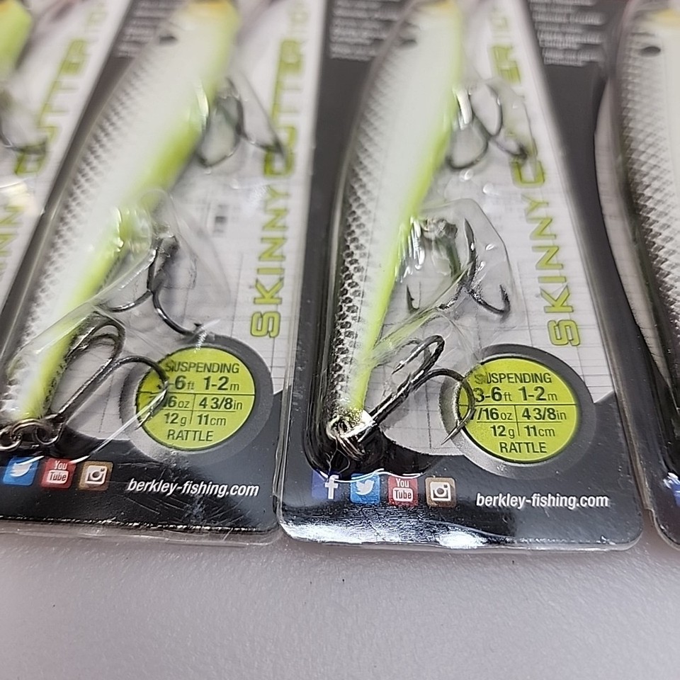 12 BERKLEY SKINNY CUTTER 110 SHALLOW 4-3/8" Jerk Bait Lot 7/16OZ Lures ...