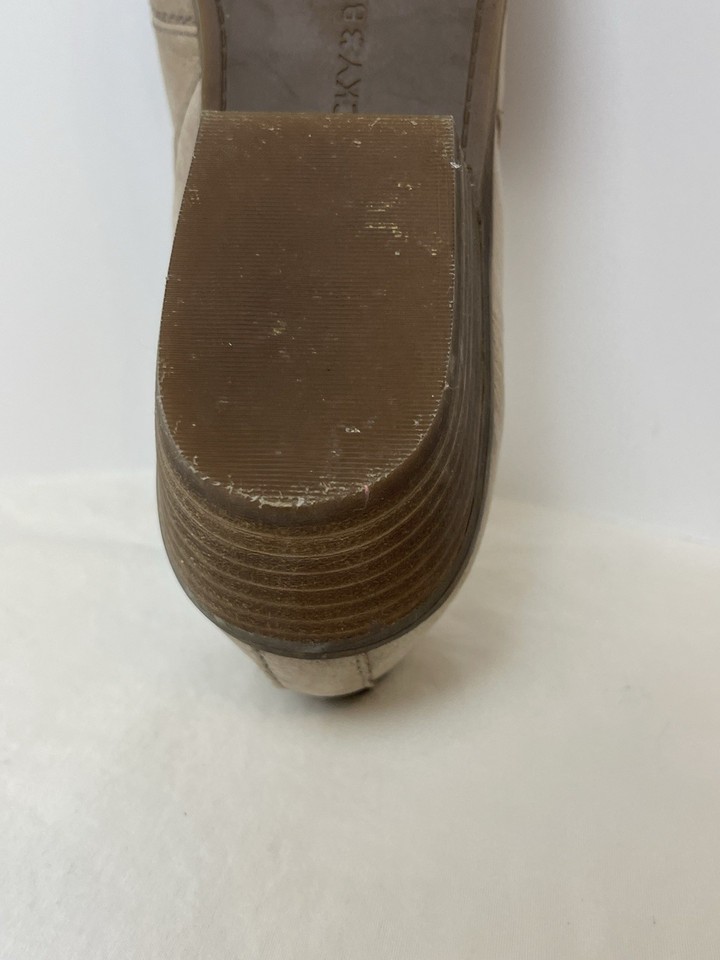 LUCKY BRAND Mahzan Chop-out Pointed Toe Loafers Block Heel Leather Lite ...