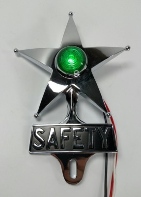 Safety Star License Plate Topper, Dual Function Green LED, Vintage Car ...