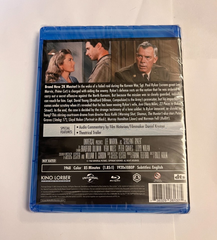 SERGEANT RYKER [Blu-ray] Lee Marvin FACTORY SEALED 738329261375 | eBay
