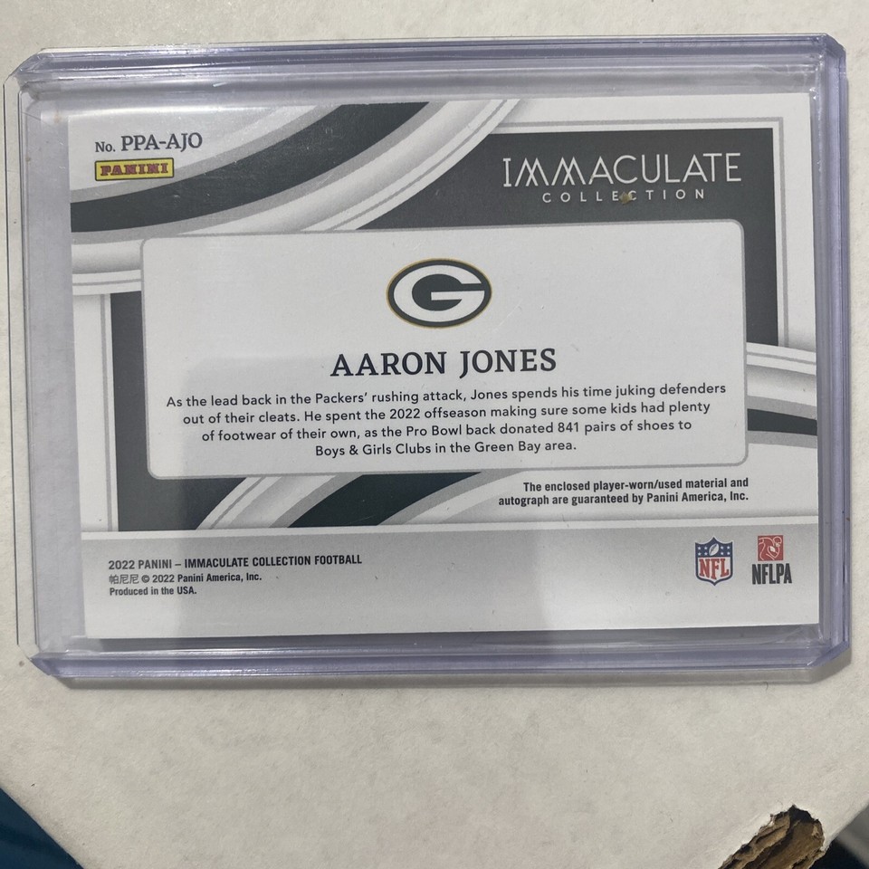 2023 Immaculate Patch On card Auto Aaron Jones GOLD /10 Packers ...