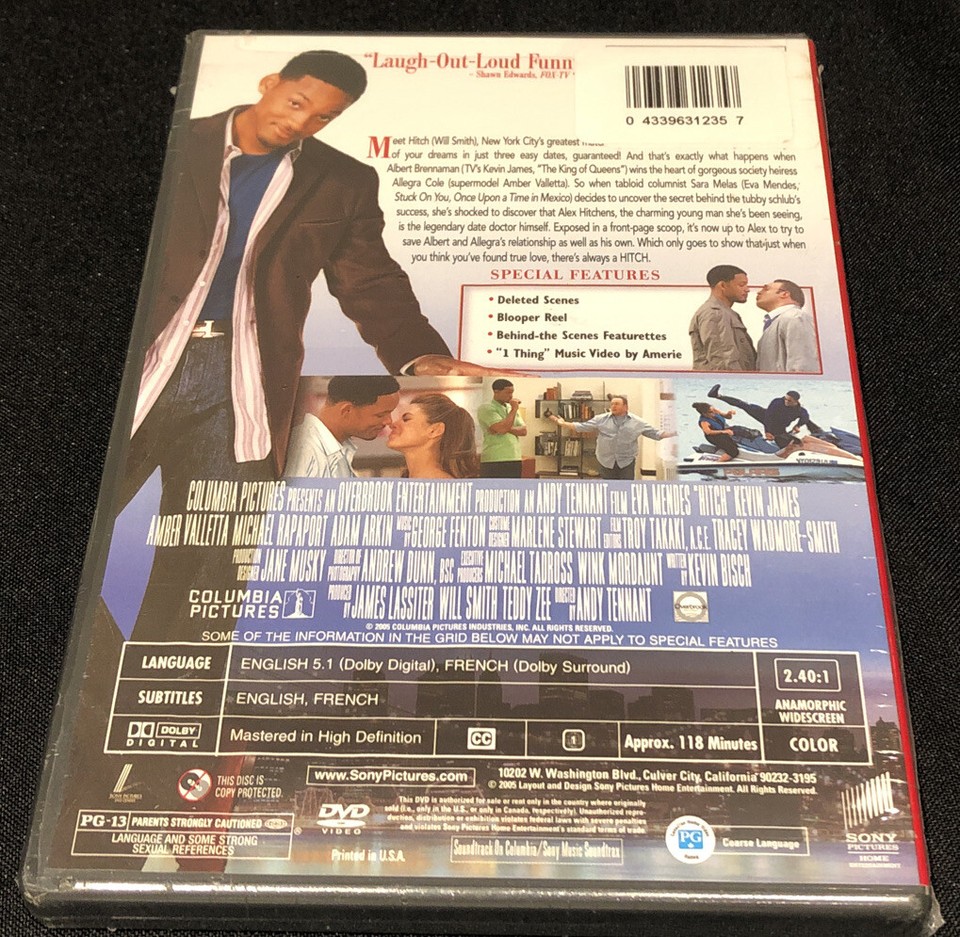 Hitch DVD Widescreen Will Smith (NEW/SEALED) | eBay