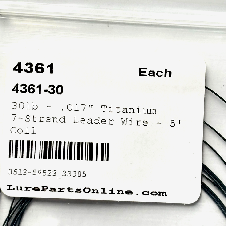 2X Titanium 7-Strand 30lb 5' Coil .017" Leader Wire NIP | eBay UK