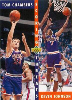 #64 Tom Chambers / Kevin Johnson - Phoenix Suns - 1992-93 Upper Deck ...