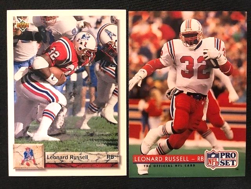 NFL - Leonard Russell 1992 Upper Deck & 1992 Pro Set Football ...