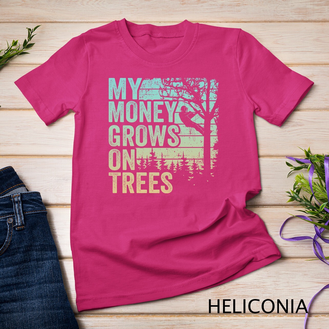 Arborist Tree Climber Vintage My Money Grows On Trees Unisex T-shirt ...