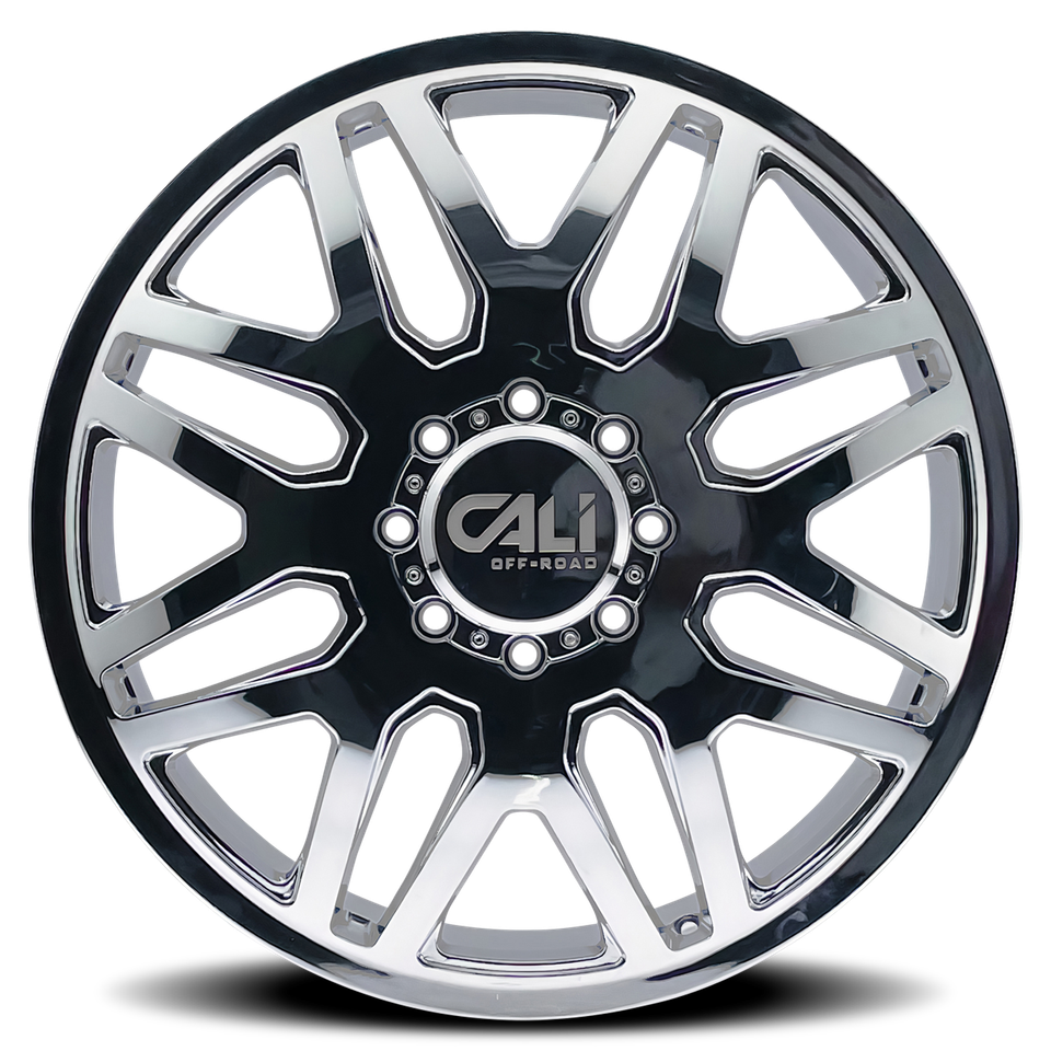 (Set-6) Cali Off-Road Invader Dually 22x8.25 8x200 115mm Chrome Wheels ...