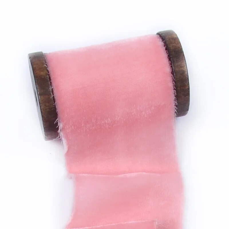 Velvet Ribbon Frayed Edge Trim Handmade Fringe Ribbons Diy Cake ...
