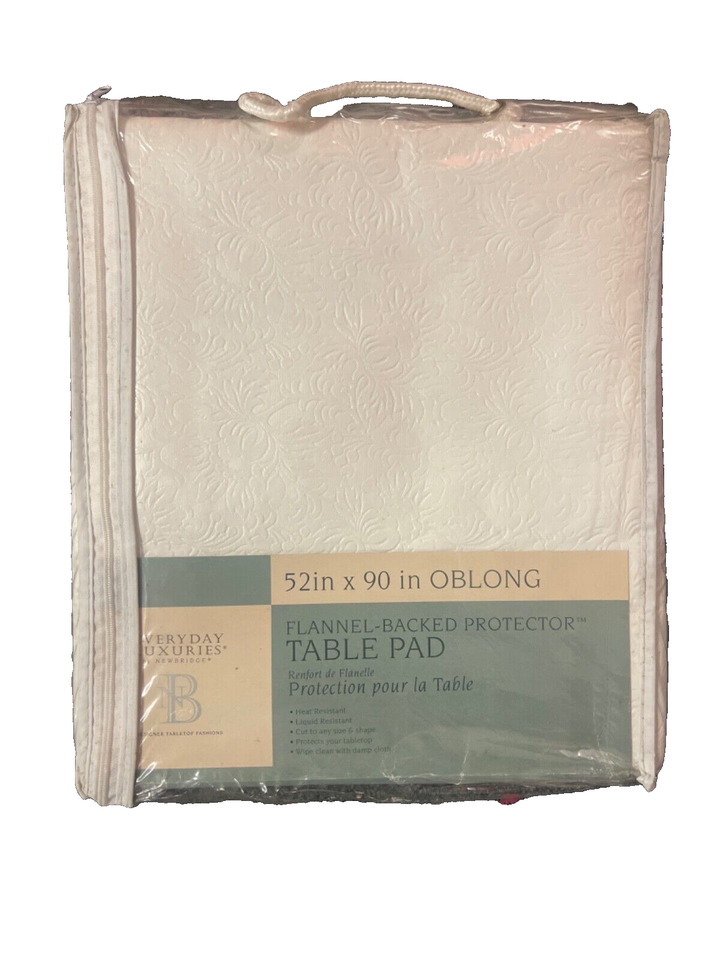 Quilted Heavy Duty Table Pad Protector with Flannel Backing, 52” x 90 ...