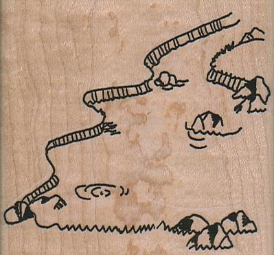 River With Rocks 2 3/4 x 2 1/2" Rubber Stamp, River Stamp, Nautical ...