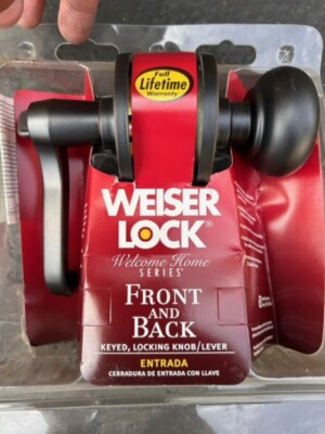 Welcome Home Series Front & Back Keyed For left Handed Door Weiser Lock ...
