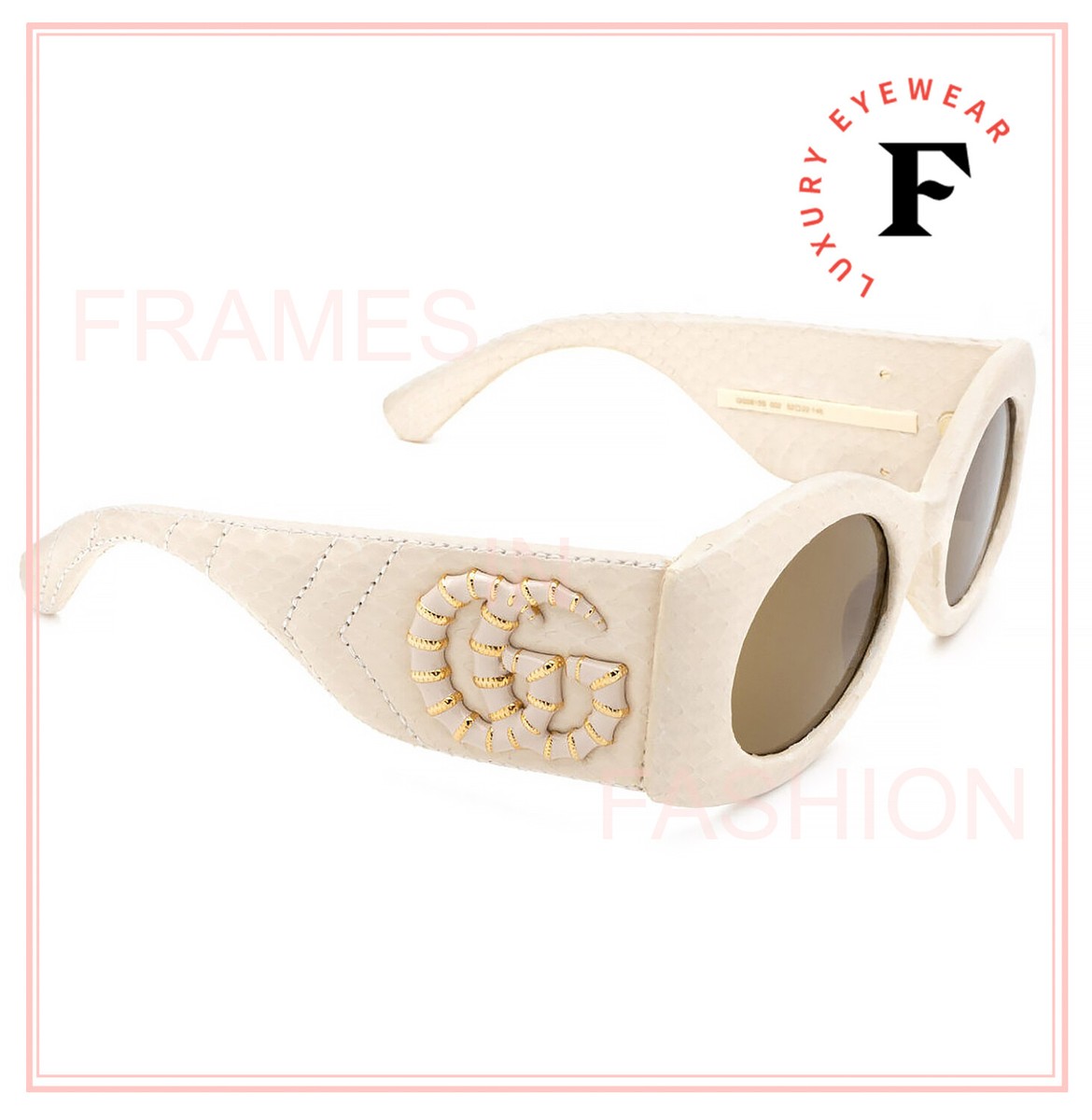 GUCCI MATELASSE 0815 Ivory Snake Quilted Leather Sunglasses GUCCI MATELASSE 0815 Ivory Snake Quilted Leather Sunglasses