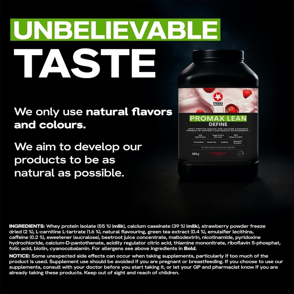 MaxiNutrition - Promax Lean, Strawberry - Whey Protein Powder for ...