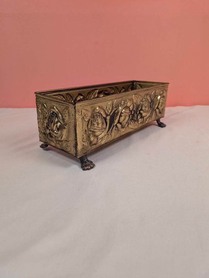 Vintage Brass Footed Plant Potter Floral Design Elpec Made in England ...
