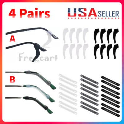 4 Pair Anti Slip Glasses Ear Hooks Tip Eyeglasses Grip Temple Holder ...