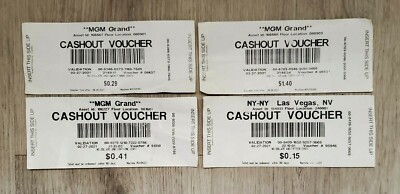 Las Vegas MGM & NEW YORK NEW YORK Casino Cash Out Ticket TITO EZ-Pay ...