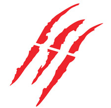 2pcs Red Car Headlight Decoration Stickermonster Claw Scratch Decal for ...