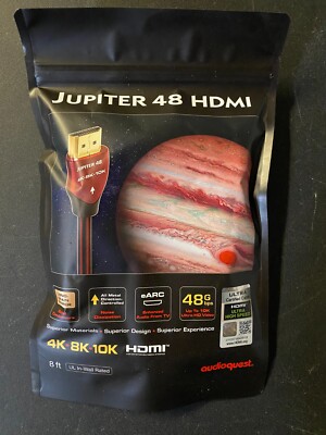 AudioQuest Jupiter 48g 8’ 4K-8K-10K HDMI Cable Ultra High Speed HD NEW ...