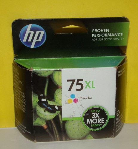 HP 75XL Tri-Color High Yield Ink Cartridge CB338WN Genuine OEM NOS Exp ...