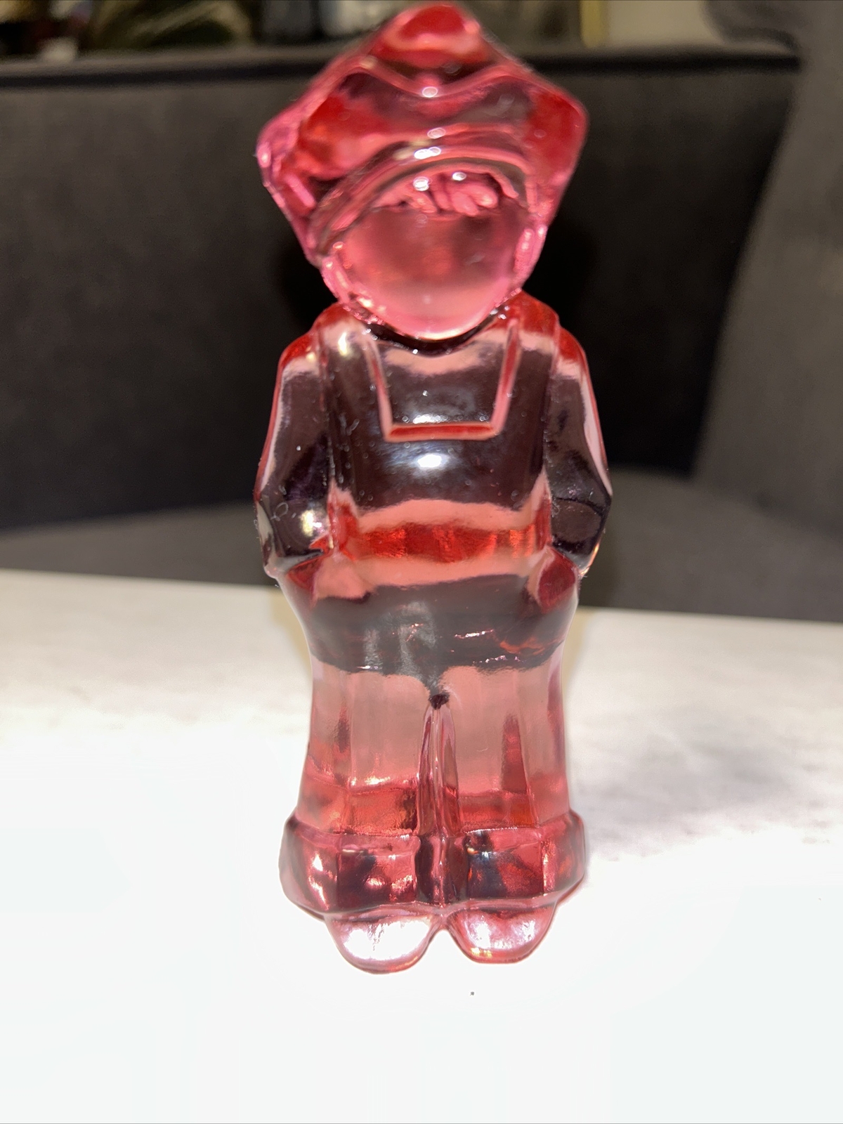 Vintage Mosser Glass 1981 Vi Hunter Josh Doll Clear Pink 4 3/8 ...