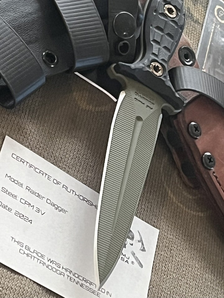 RMJ Tactical x Monkey Edge Raider Dagger CPM 3V Sniper Green Black MEFP ...