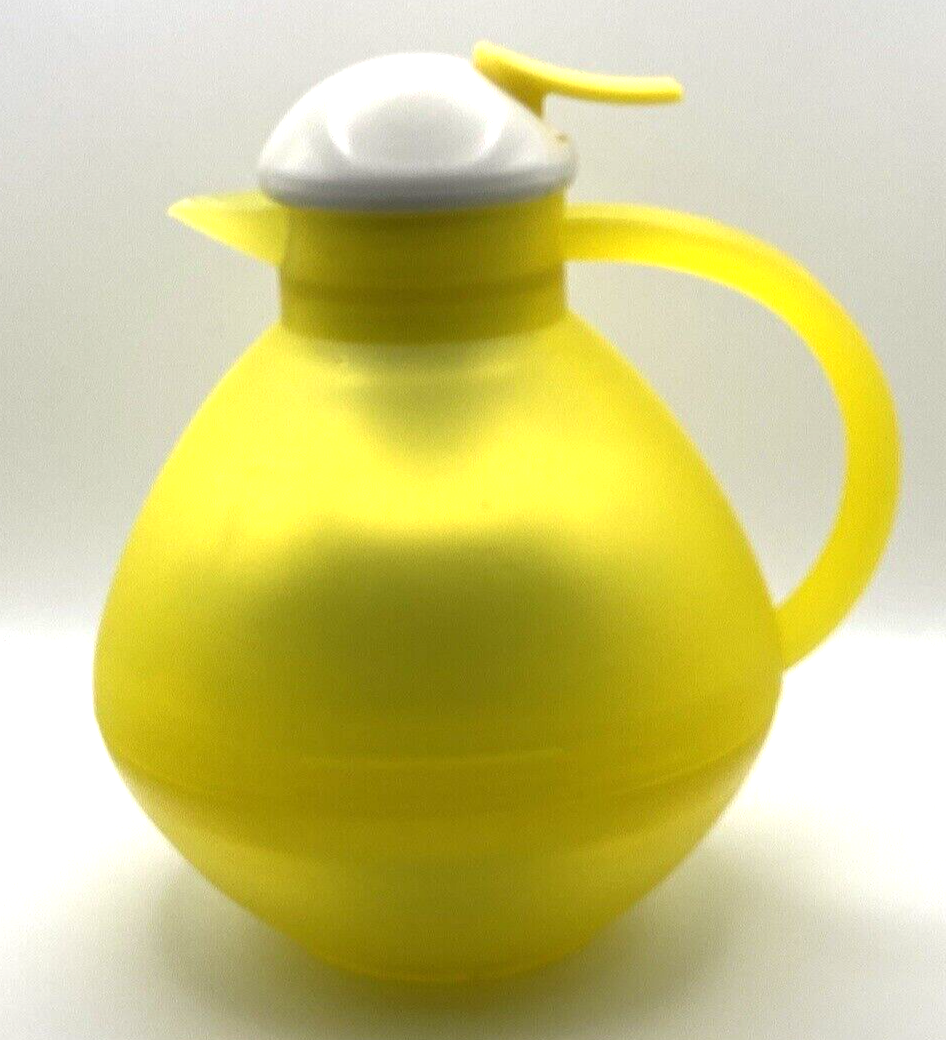 Retro - OGGI Yellow Thermos Thermal Glass Vacuum Bottle Carafe Coffee ...