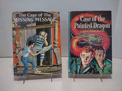 Lot of 2 Vtg Brains Benton Mystery Hardcovers Painted Dragon Missing ...