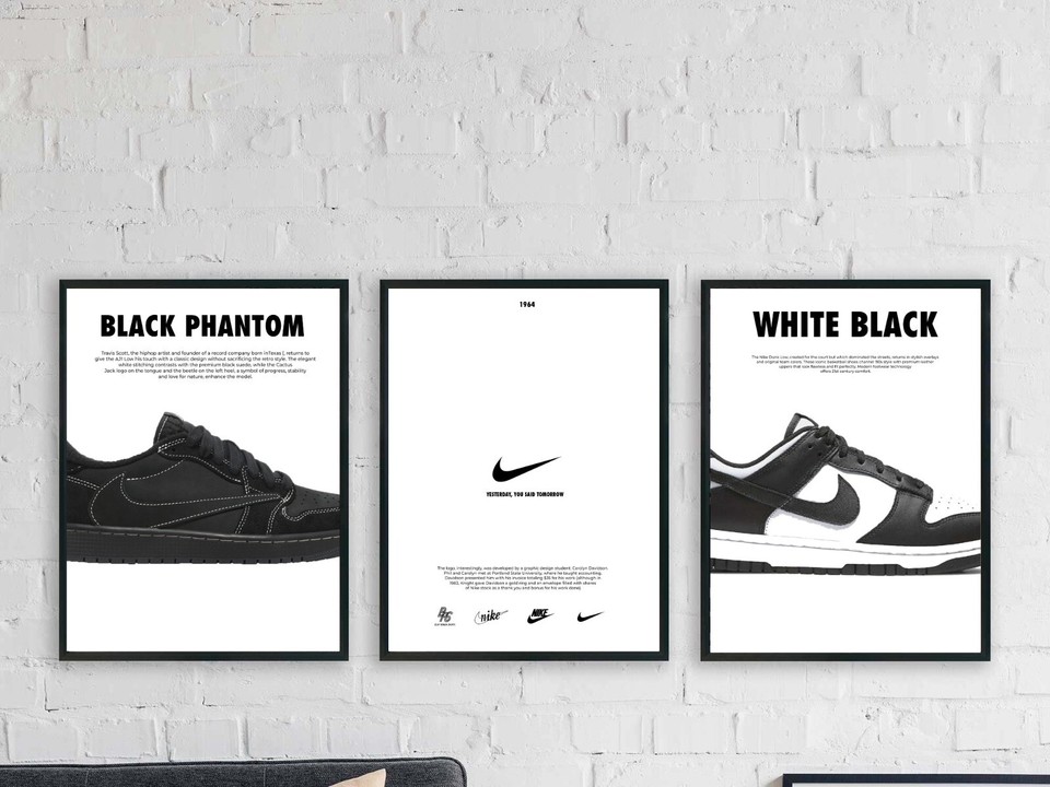 Nike Travis Scott black phantom panda dunks black and white prints ...
