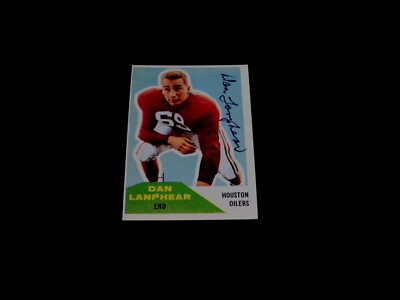 Dan Lanphear Autographed 1960 Fleer Houston Oilers Football Card Auto ...