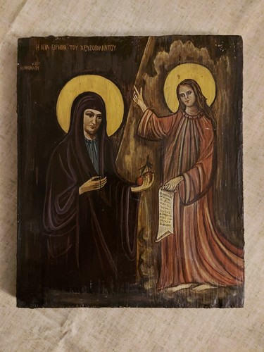 Antique Orthodox Byzantine Icon Saint Irene Hand painted!!!! | eBay